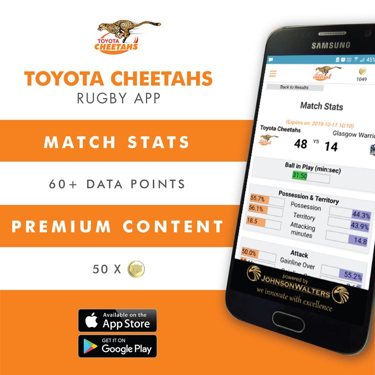 PREMIUM CONTENT NOW AVAILABLE ON THE CHEETAHS APP | Toyota Cheetahs